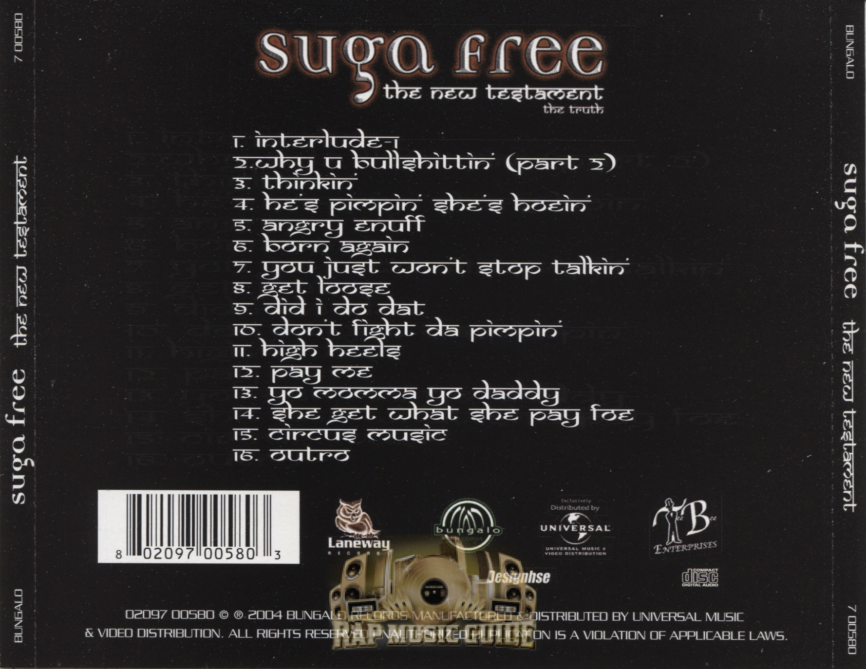 Suga Free - The New Testament The Truth: CD | Rap Music Guide Suga Free - The New Testament The Truth: CD | Rap Music Guide